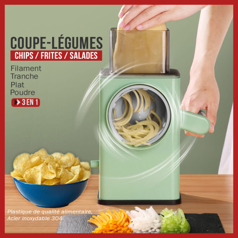 Coupe Légumes / Chips / Frites Rotatif Multifonctionnel 4 en 1 ...